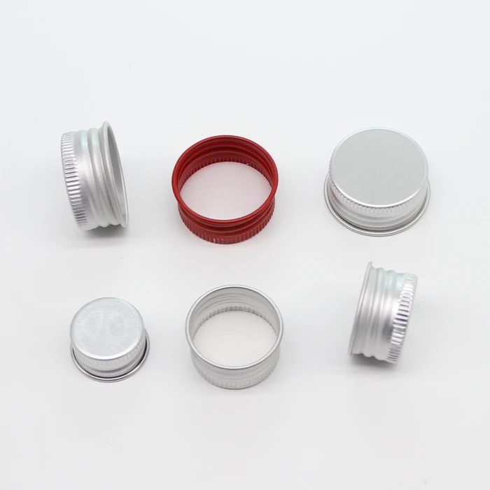 20mm 22mm 28mm Bottle Screw Caps - Silver Aluminum with PE Gasket