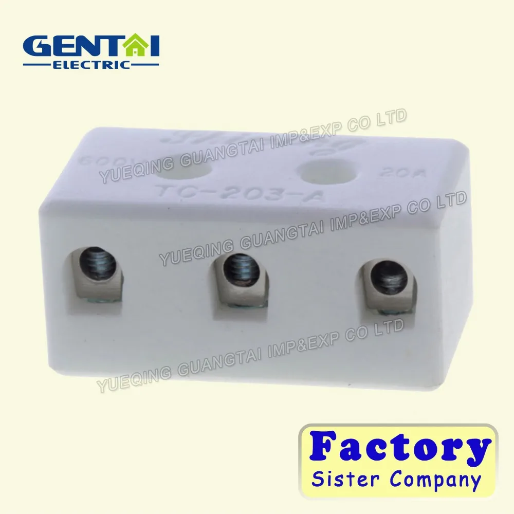 Porcelain Connector Ceramic Terminal Block 2 Pole 3pole| Alibaba.com