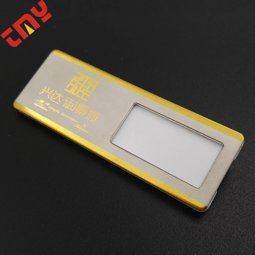 Custom Blank Name Badge Magnetic Back Metal Plate Badge