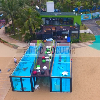 Prefab Modular Modern Outdoor Shipping Container Pool With Surfing ...