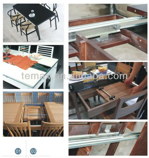 Temax Invisible Edge Desk Rail Extendable Lift up Table Slides ...