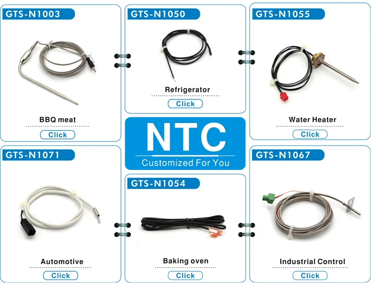 GTS100 Stainless Steel Waterproof Thermistor 3950 10k NTC Temperature ...