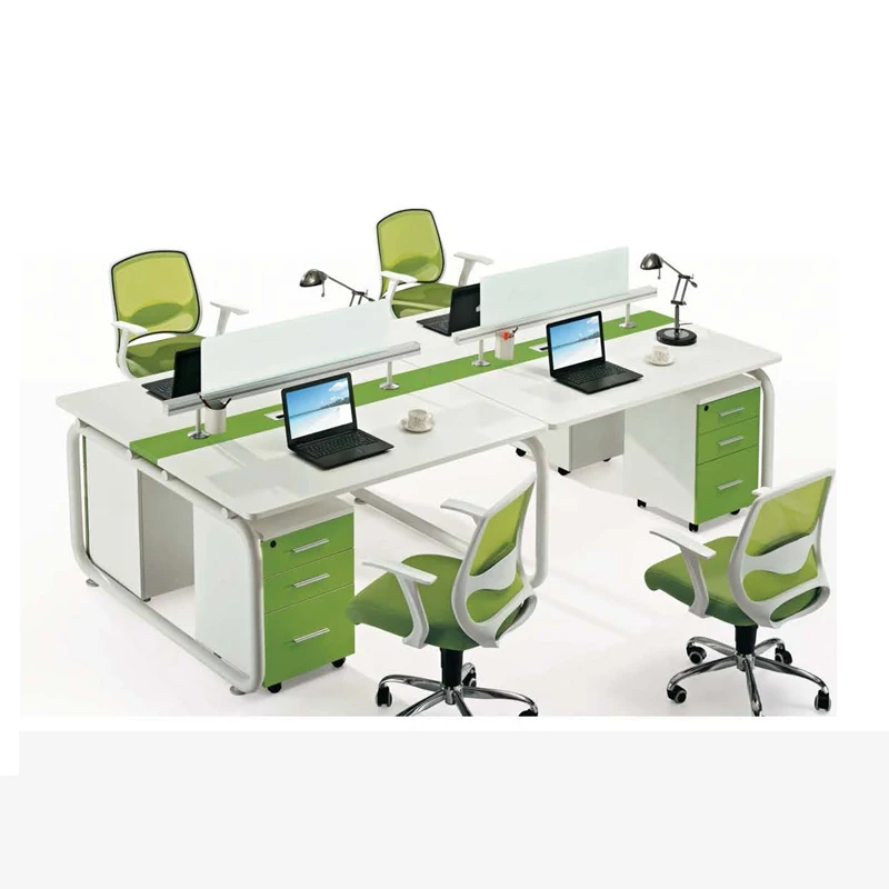 Office Furniture 4 Person Office Workstation Layout with Divider ...