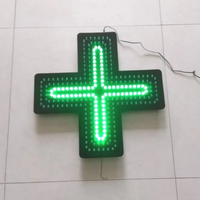 Ce Rohs 48x48x2.5cm Indoor Green Cross Led Sign Board - Buy Cross Led ...