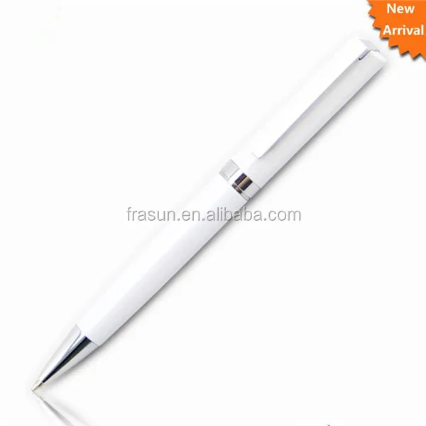 Pure Clean White Stainless Steel Biro Pen, Promotional Metal Twist ...