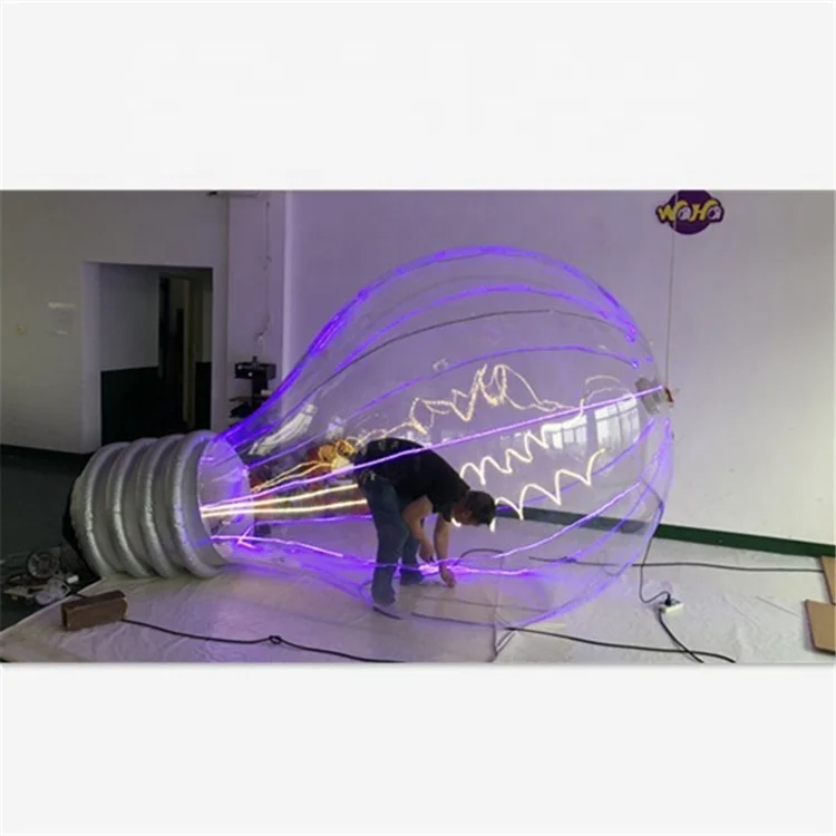 4m Led Transparent Inflatable Light Bulb Shaped Balloon,Replicate ...