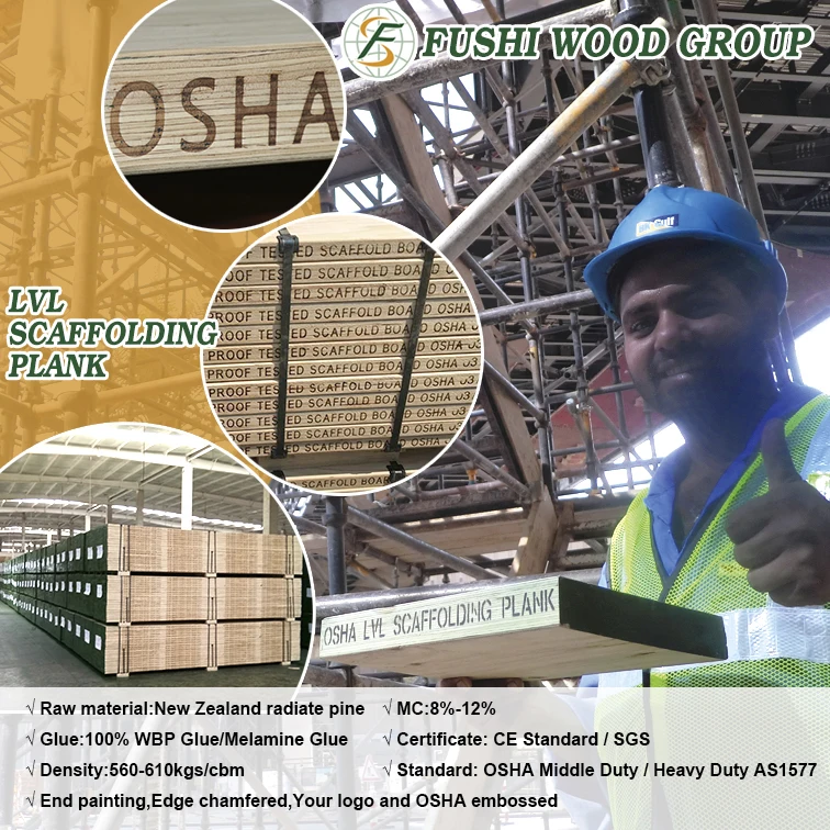 OSHA Pine Wood LVL Scaffold Board LVL Timber Bulk Shipment to Egypt ...