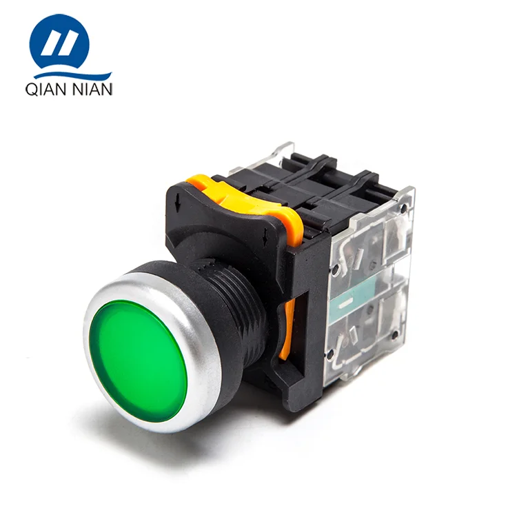 Qiannian La38-a1 12v24v48v220v Plastic Illuminated Power No Nc Switch Push Button For Industrial ...