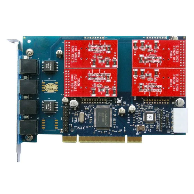 4 Ports With 4 Fxo/fxs Asterisk Analog Card For Voip Ip Pbx Digium ...