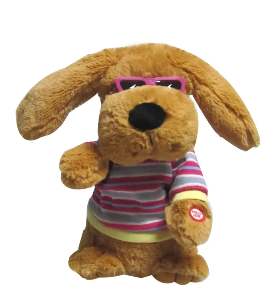 Battery Control Interactive Music Singing Electronic Toy Dog Plush Toy ...