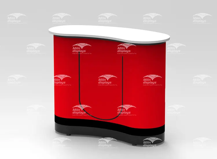 Custom Brand Trade Show Receipt Table Inflatable Curved Counter Table ...