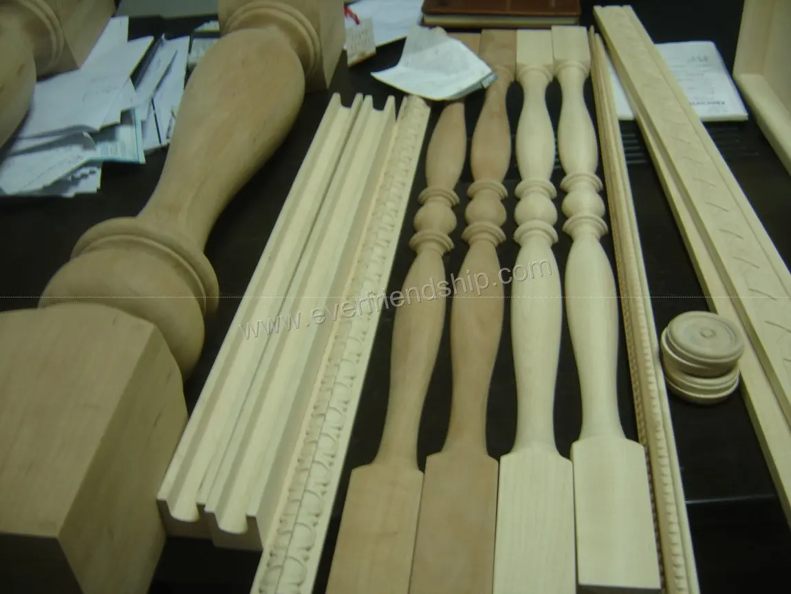 Handrails Railing Stair Wood Hand Carved Balusters EFS