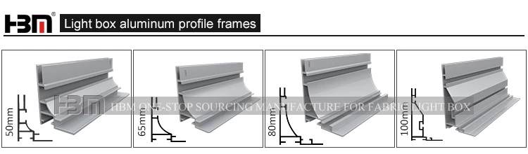 Aluminum Profile Frame Backlit Display Column or Pillar Fabric Curved ...