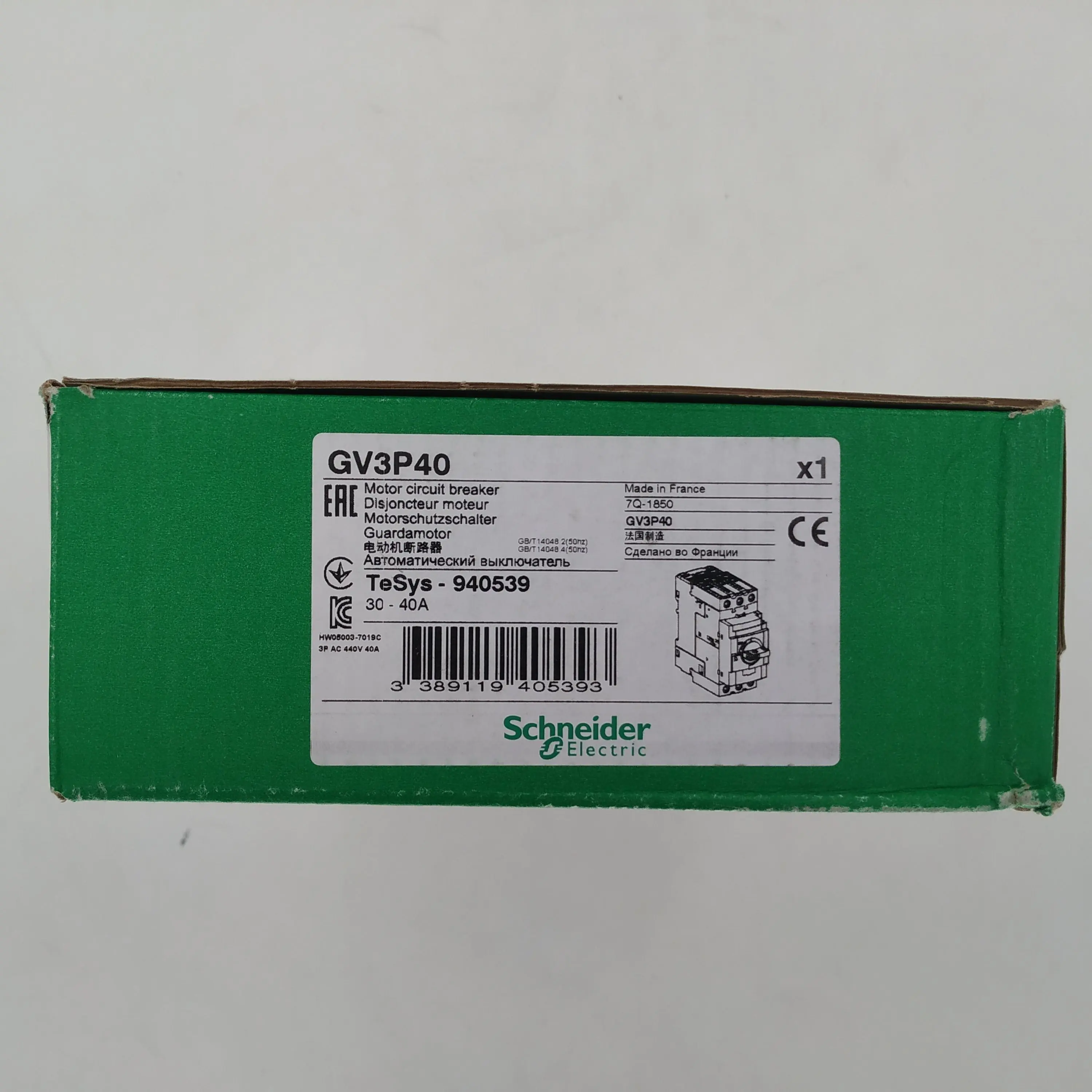 远程通信gv系列mpcb Tesys Gv3电机断路器gv3p13 Gv3p40、gv3p80、gv3p50、gv3p25、gv3p18 ...