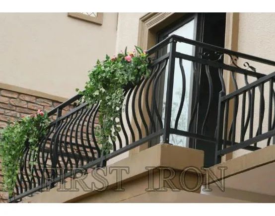 Elegant Fancy Balustrades Outdoor Black Vinyl Wrought Iron Balcony ...