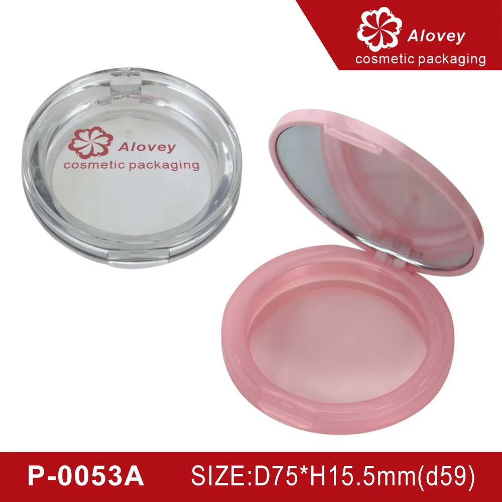 Cosmetic Empty Round Pink Pressed Powder Compact Container - Buy ...