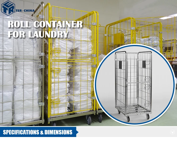 1300L Plastic Commercial Laundry Cart with Wheels