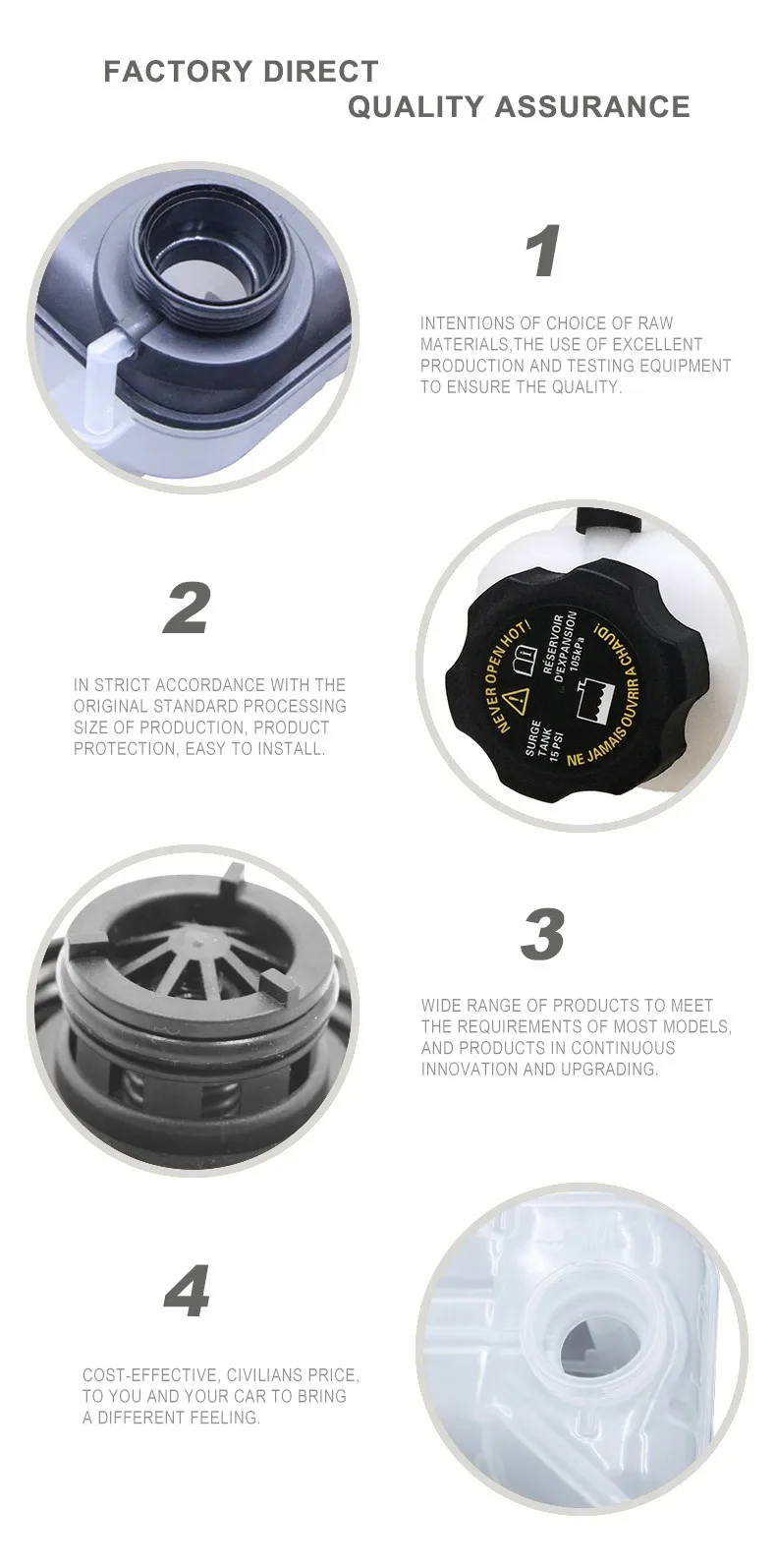 Automotive Parts Coolant Reservoir Bottle Water Expansion Tank for Ford ...