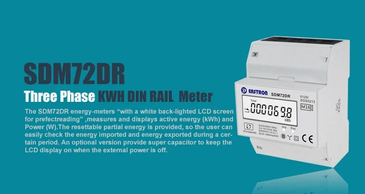 EASTRON SDM72DR - Precision 3 Phase Kwh Meter for Smart Energy