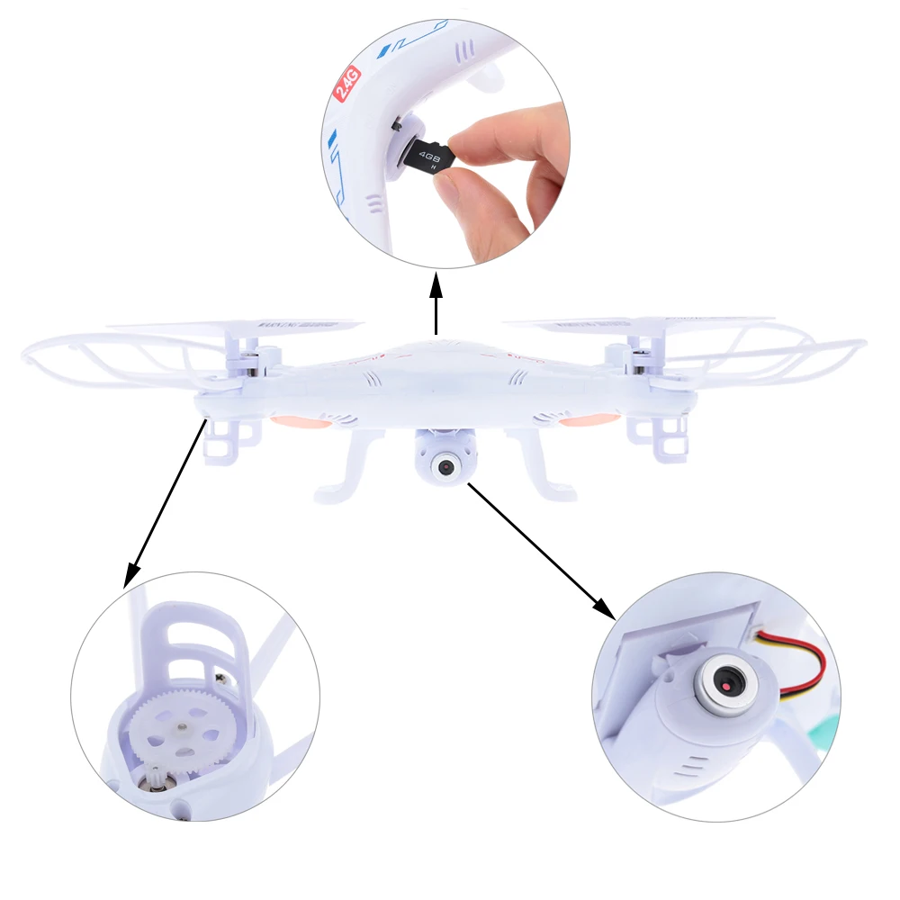 SYMA X5C Camera Drone 4CH 2MP 2.4GHZ 6Axis Remote Control Radio Control ...