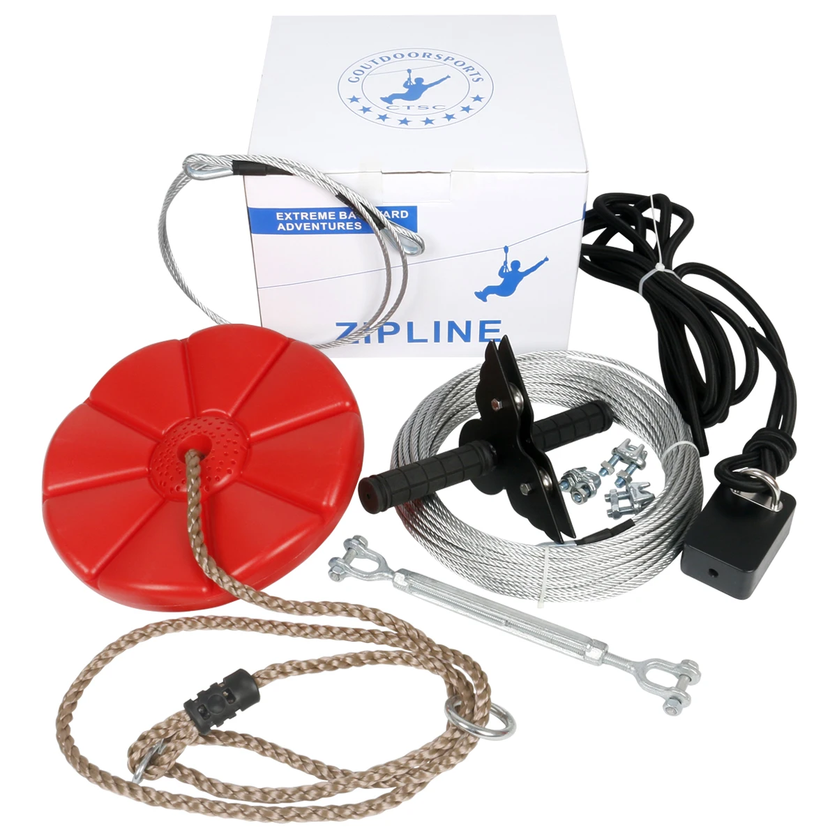 Ctsc 95' Flyer Angel Zipline With Seat And Brake Equipped A Handlebar ...