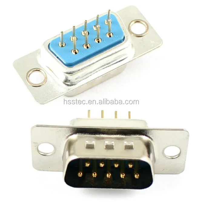 D-SUB 9 Pin Male Straight Round Pin DIP PCB Connector DB9M