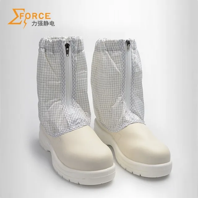 Medical Pu Sole Antistatic Stripe Grid Esd Long Safety Boots Esd ...