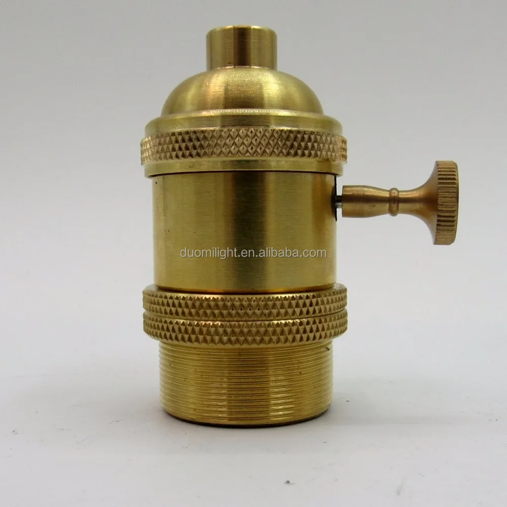 Edison Brass Pull Chain Lamp Socket Threaded Shell 2 3 Way Vintage ...