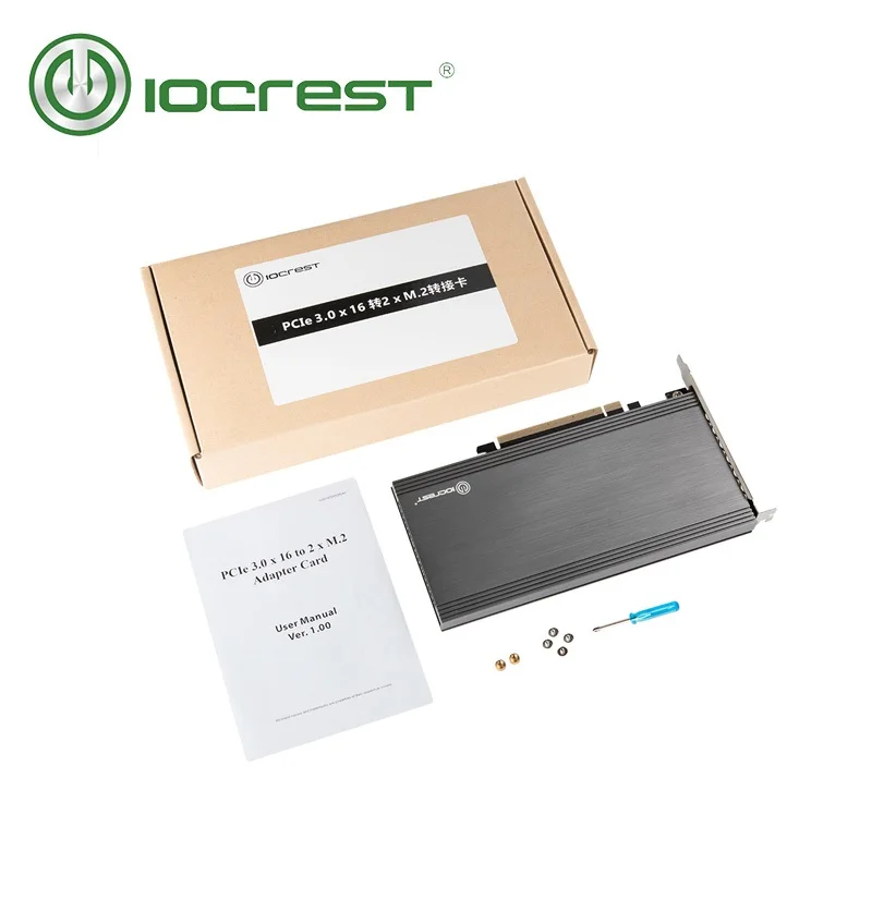 Iocrest Asmedia Chipset Asm2824 Dual M.2 Nvme Pcie 3.0 X16 Adapter ...