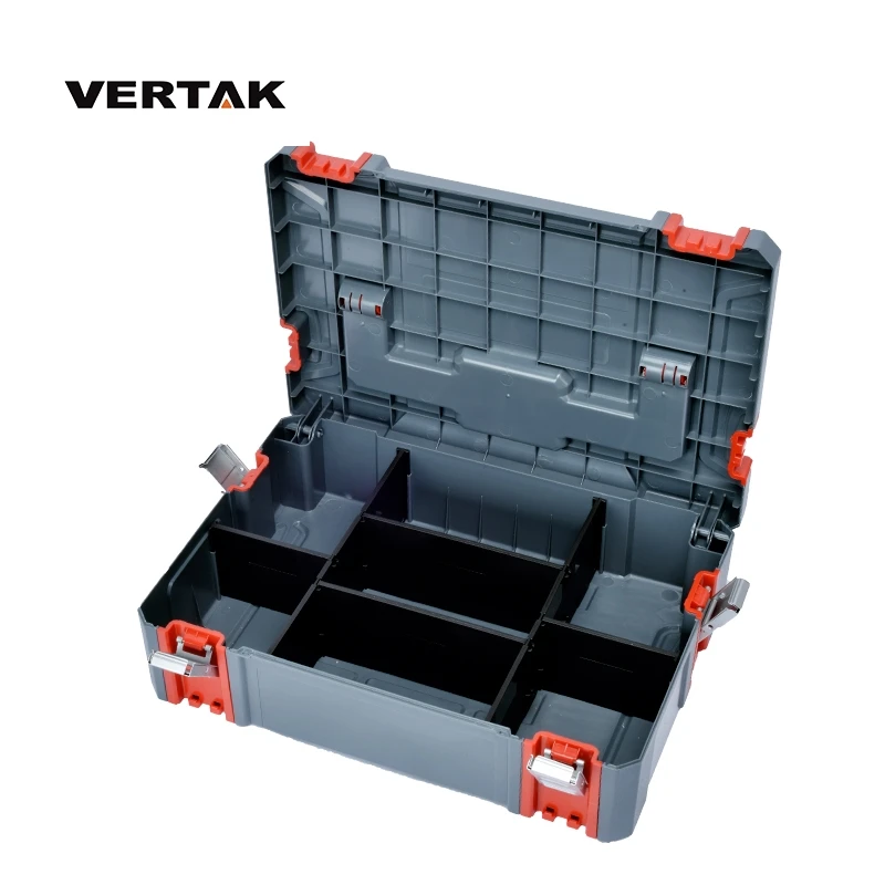 VERTAK Portable Small ABS Plastic Storage Toolbox With Aluminium Handle ...