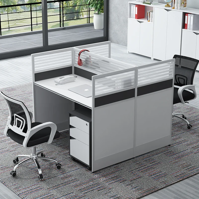 Modern 2 4 person office partition desk glass screen office cubicles ...