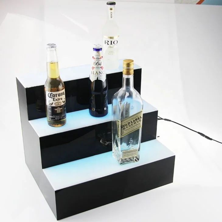 Modern Transparent Wine Rack Curved With Led Acrylic Single Wine Rack ...
