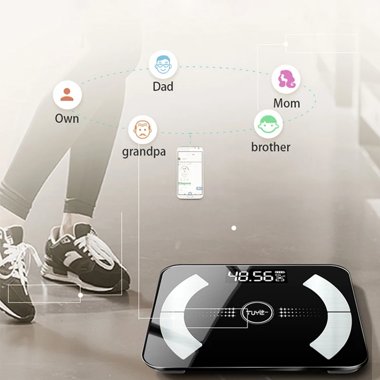 2021 Led Display Smart Heart Rate Smart Scale Portable Scales Digital ...