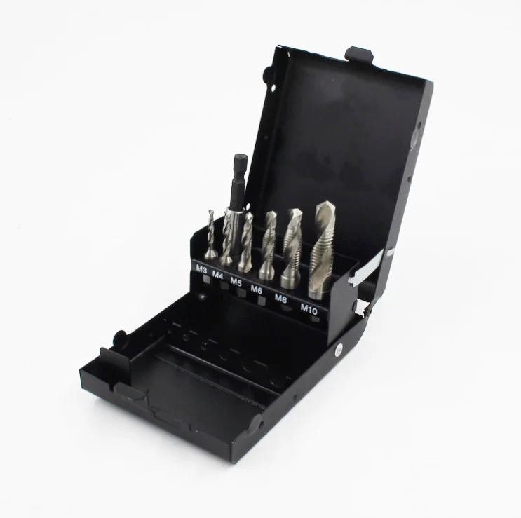 6pcs 1/4 ''hex Combinatie Hss Boor En Kranen M3-m10 Metric Composiet ...