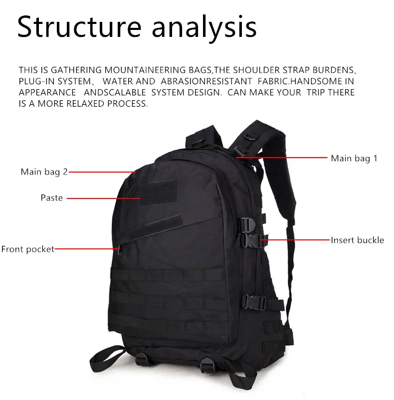 Jsh Molle System Custom Logo Molle Heavy-duty Backpack Outdoor Sport ...