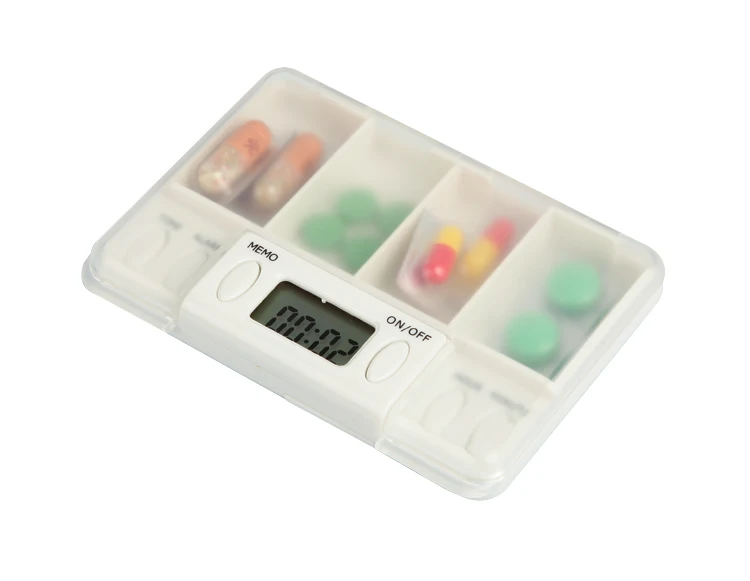 Weekly Timed Pill Box Reminder Mini Digital Alarm Clock Medicine ...