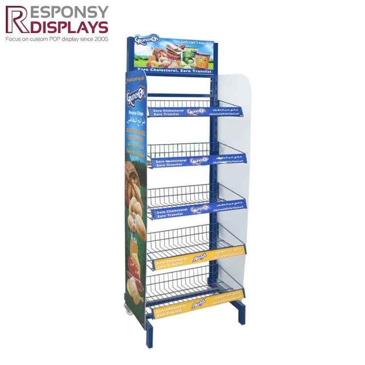 Retail Supermarket Wire Snack Floor Candy Metal Display Rack Coffe Food ...