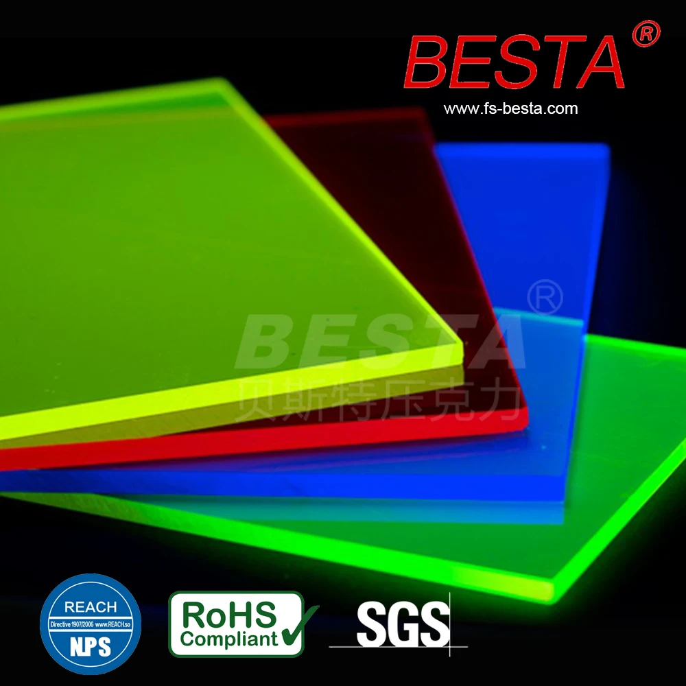 Fluorescent Neon Acrylic Sheets for LED Signs & Displays