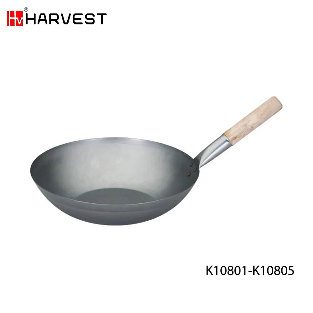 Cast Iron Enamel Wok - 32cm Fry Pan for Healthy Cooking