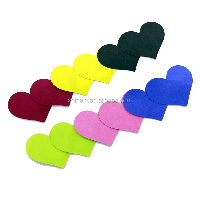 Popular Multicolor Heart Shape Breast Pasties Disposable Fabric Sexy ...