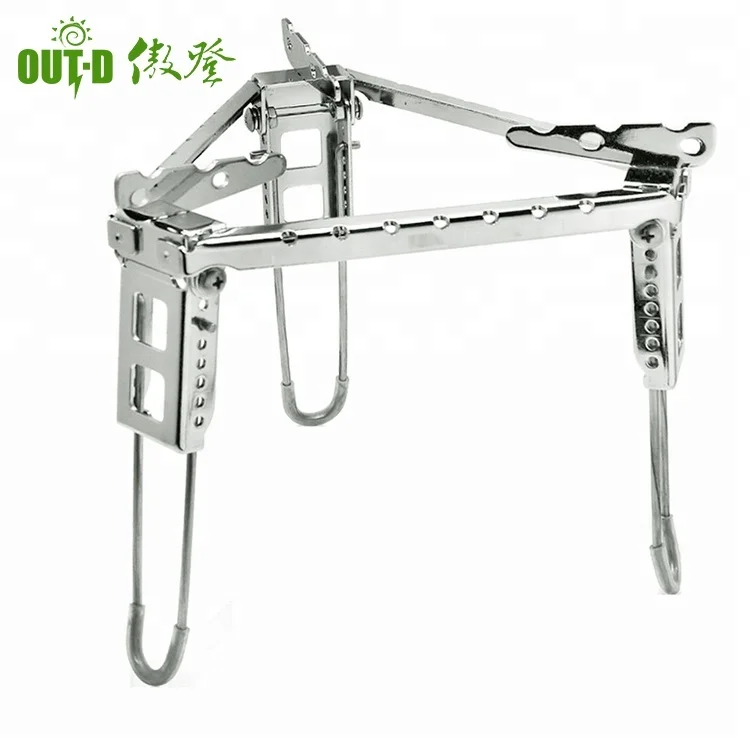 Outdoor picnic camping portable foldable triangular cooking pot stand ...
