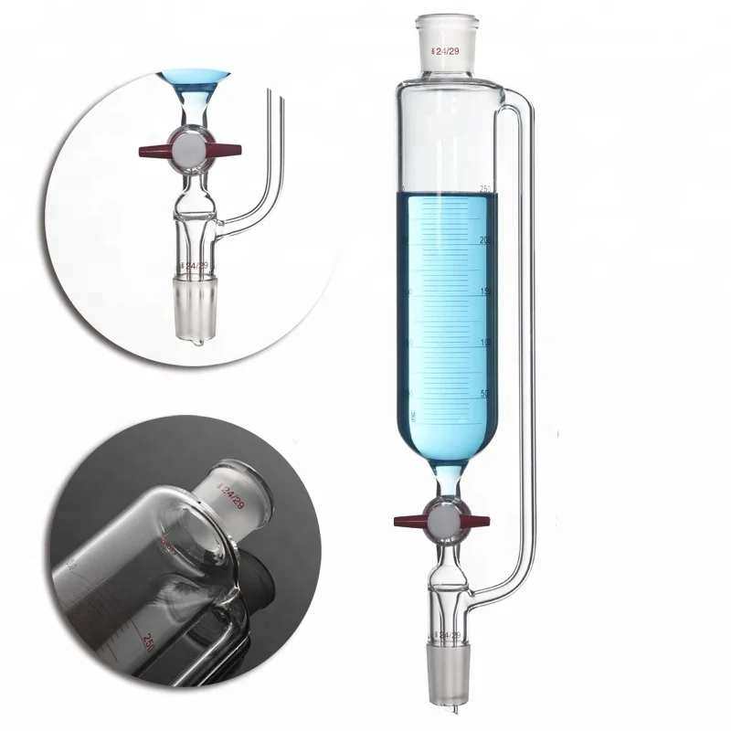 Lab 250ml Glass Constant Pressure Equalising Dropping Funnel