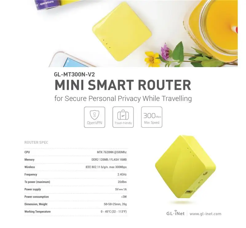 Gl-mt300n-v2 Portable Wireguard Client Secure Iot Solutions Smart Home ...