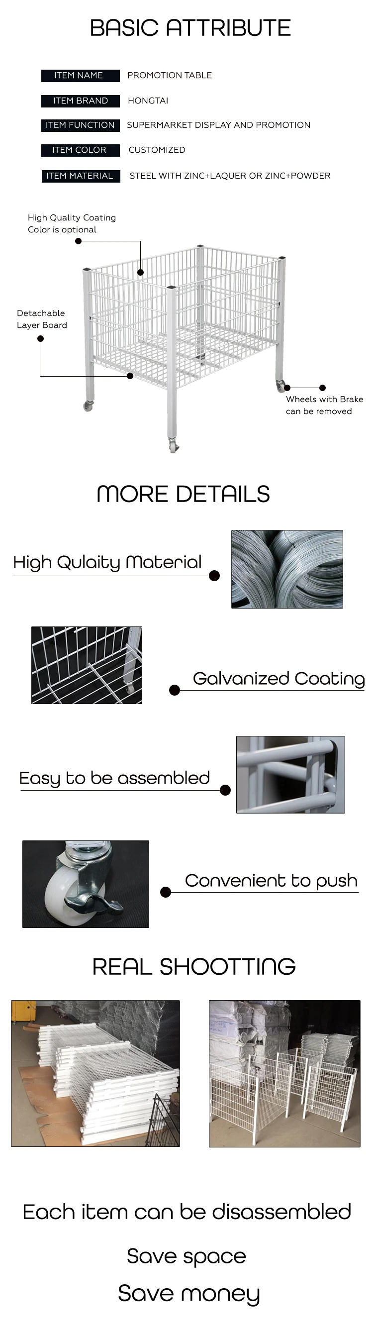 Supermarket Metal Folding Wire Dump Bin Mesh Metal Cage For Display ...