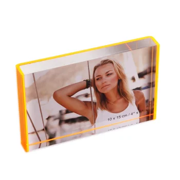 Tabletop Decor Free-standing Lucite Glass Acrylic Neon Orange Photo ...