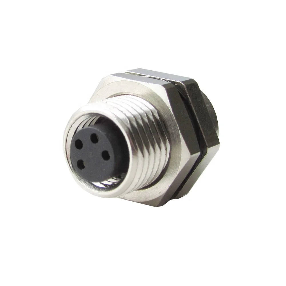 Waterproof Bulkhead Electrical Connector Round 4-pin Power Plug M8 ...