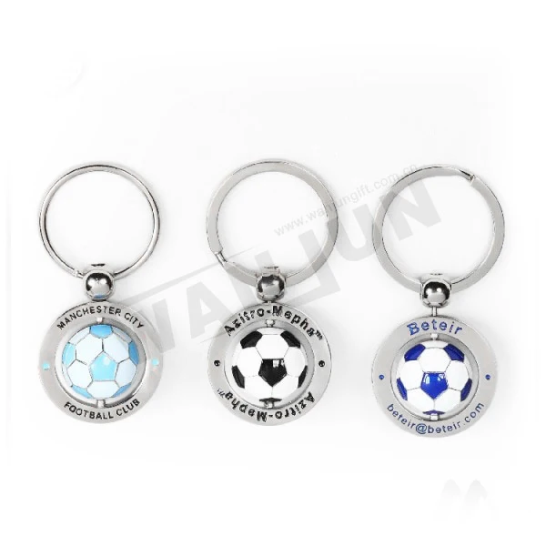Wholesale Round Metal Football Teams Keychain/custom Soccer Ball ...