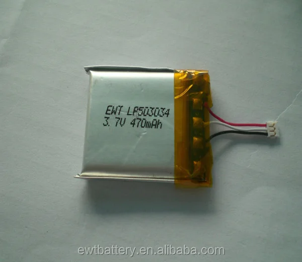 LP 503034 battery lithium polymer 500mah 3.7v LP053034 smallest lipo ...