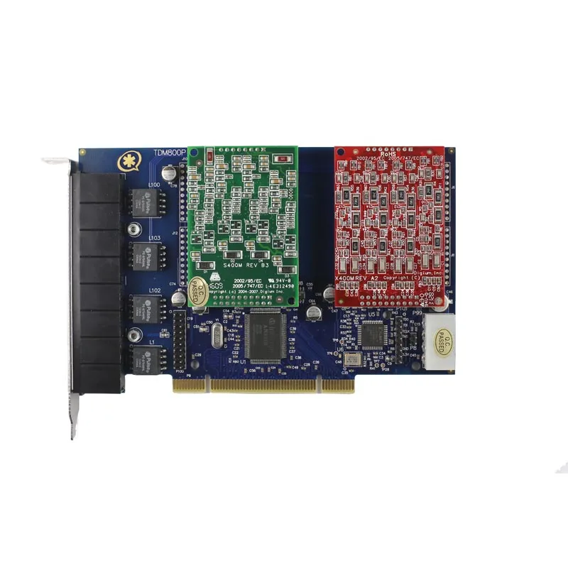 8 Ports with 8 FXO Asterisk Card for Voip IP PBX Digium TDM800P