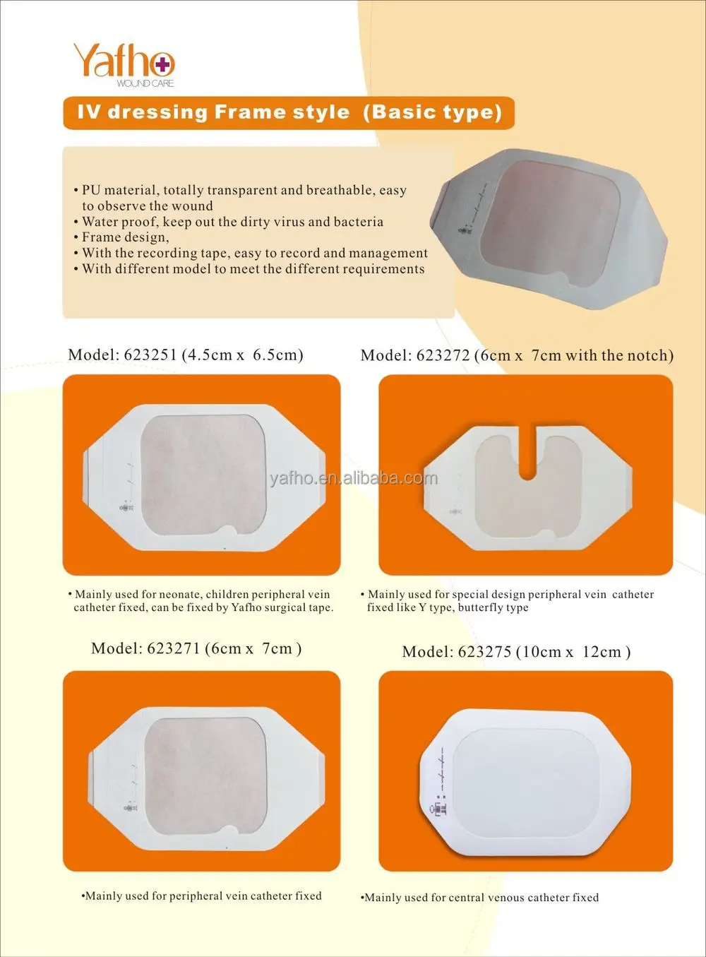 Medical Grade Self Adhesive Sterile Showerproof Iv Dressing Medical Iv ...